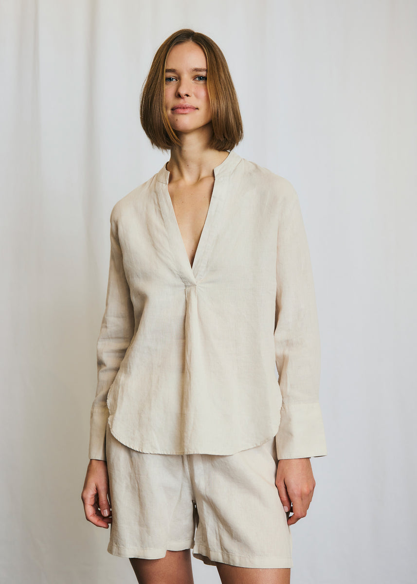 Elissa Linen Blend Skyrta – Mathilda